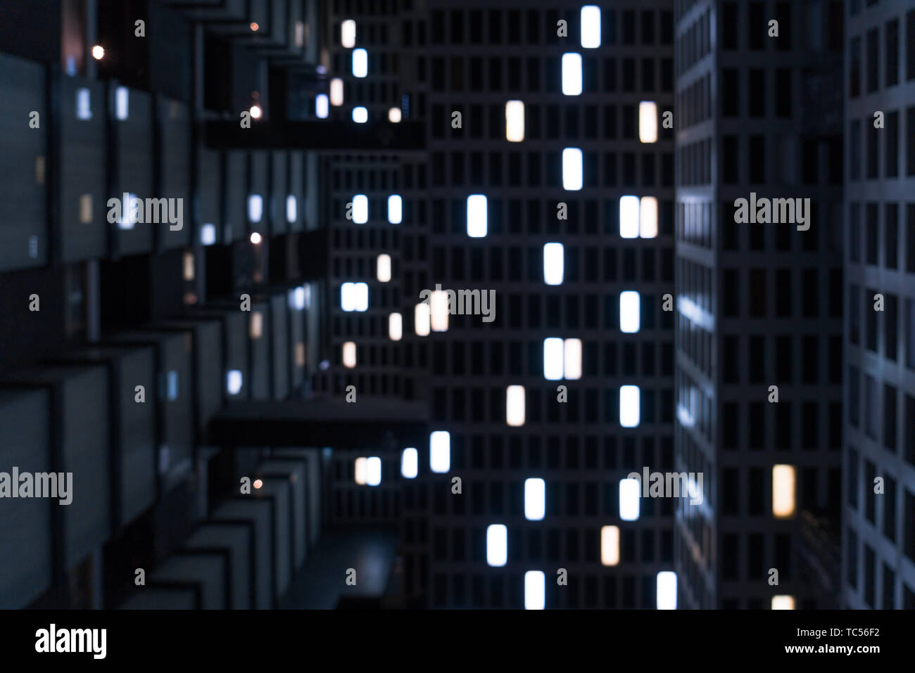 Dark environment with lights on the roof, sci-fi background Stock Photo ...