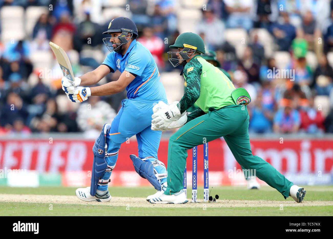 Indias rohit sharma hits a boundary hi-res stock photography and images ...