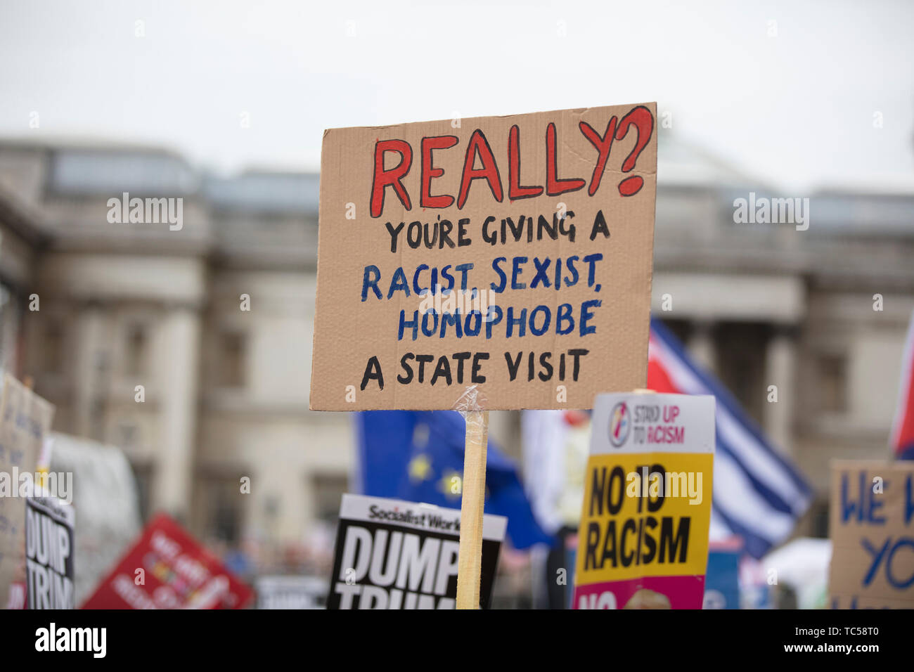 LONDON, UK - June 4th 2019: Large crowds of protesters gather in ...