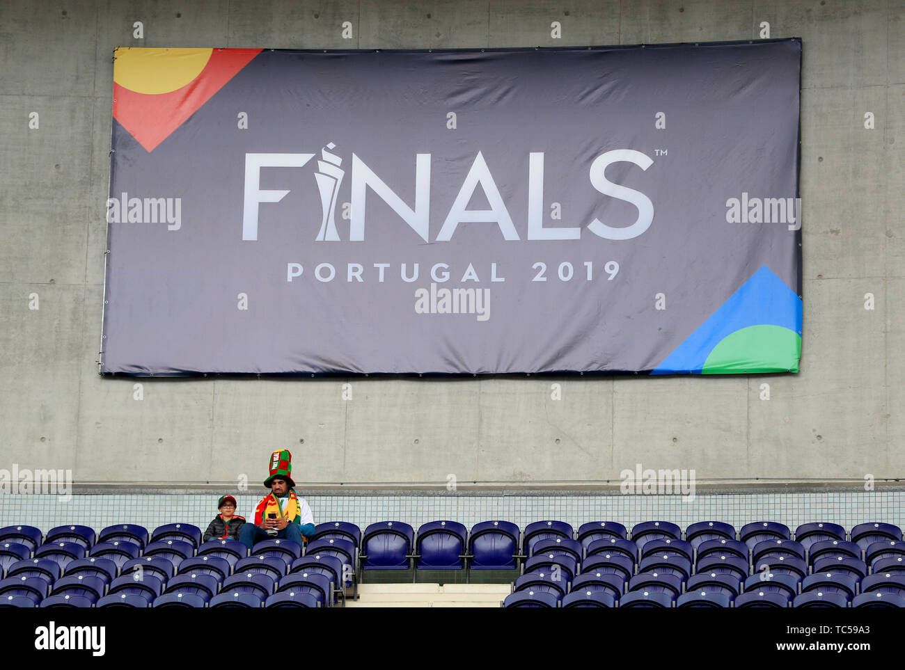 Fans in the stands prior to the Nations League Semi Final at Estadio do ...