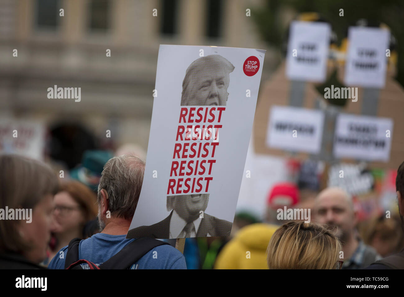 LONDON, UK - June 4th 2019: Large crowds of protesters gather in ...