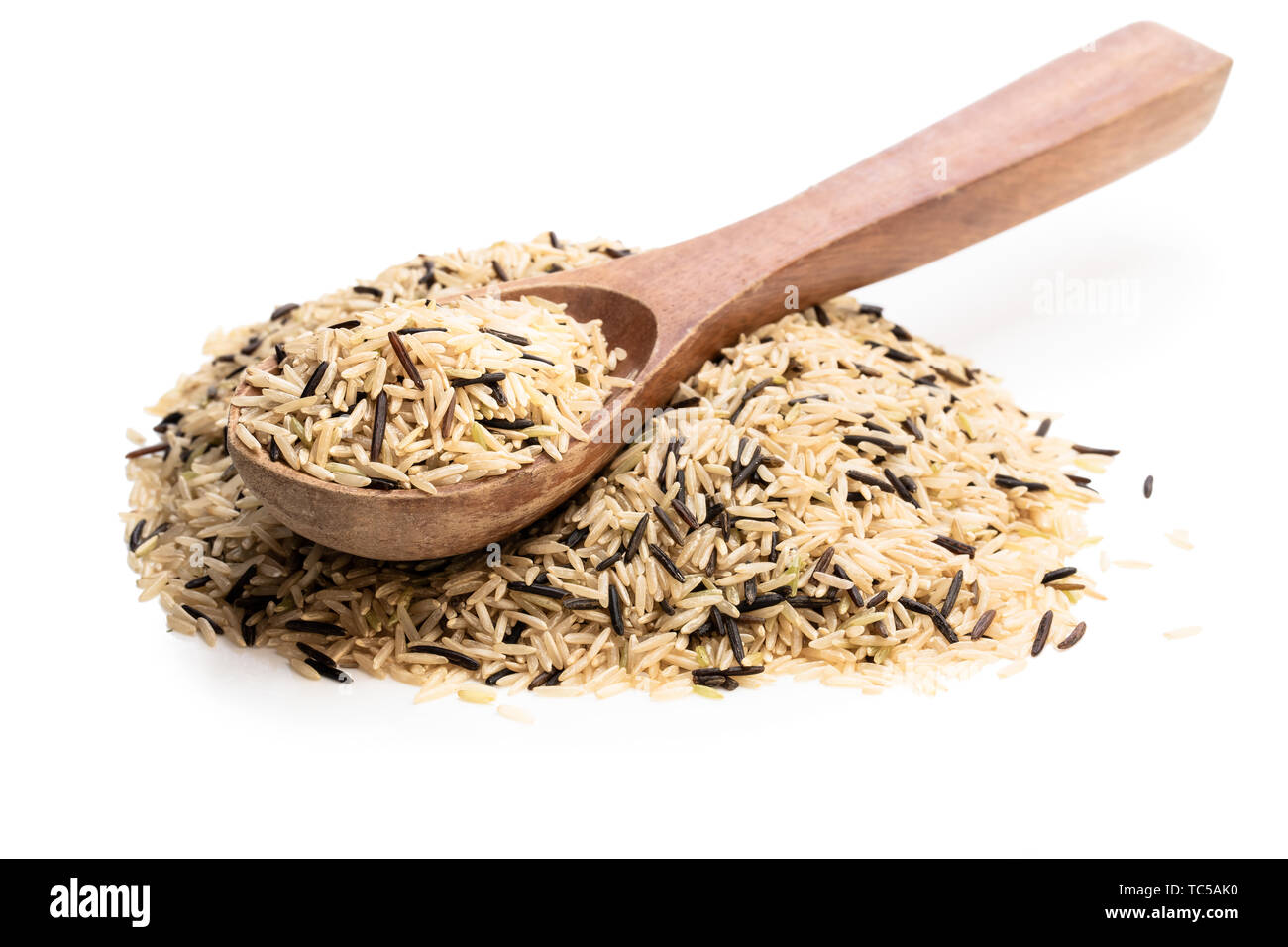 Wild brown basmati rice isolated on white Stock Photo - Alamy