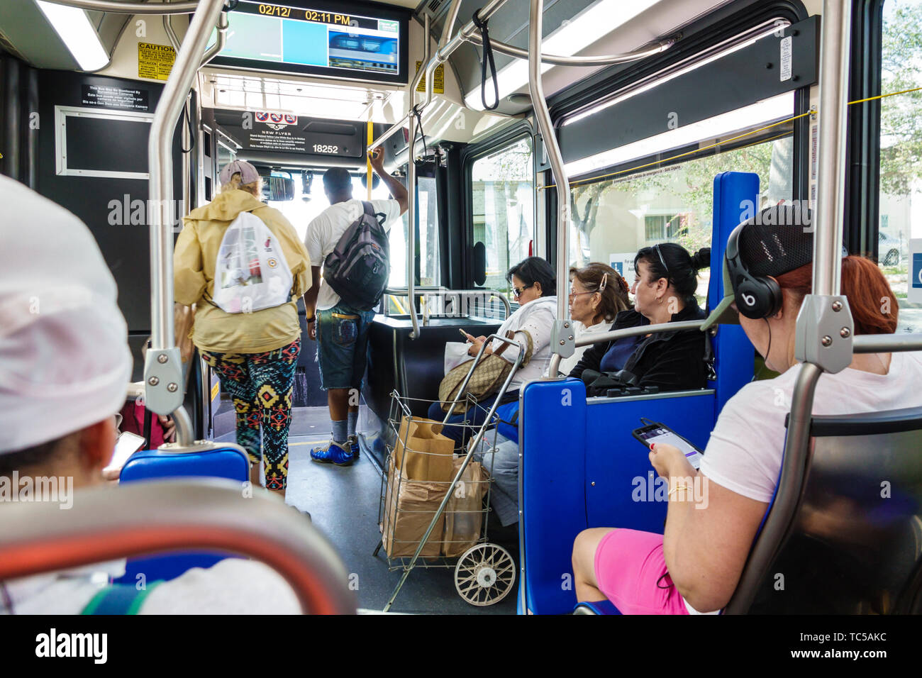 Miami Beach Florida,Miami-Dade Metrobus bus public transportation ...