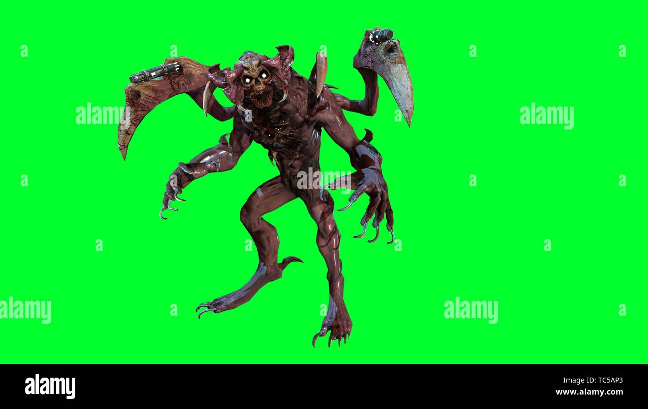 Nuclear post-apocalypse mutant soldier 3d render Stock Photo - Alamy