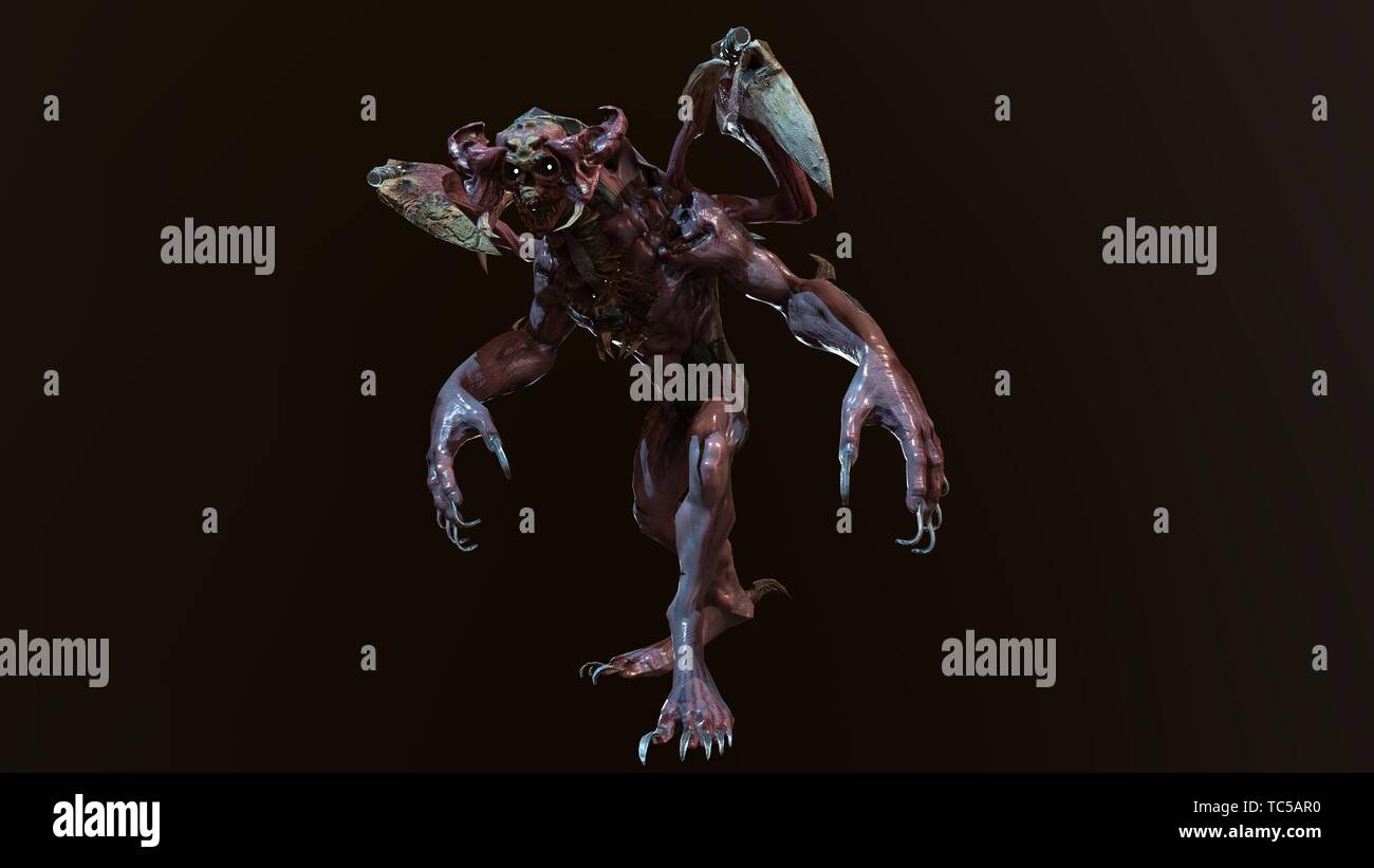 Nuclear post-apocalypse mutant soldier 3d render Stock Photo - Alamy