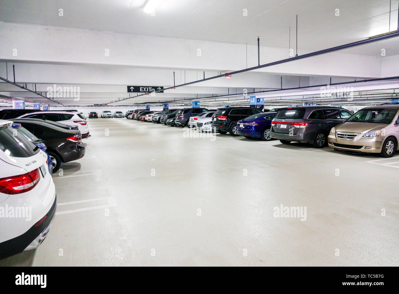 Miami Florida,Midtown,public parking garage,interior inside,parked cars ...