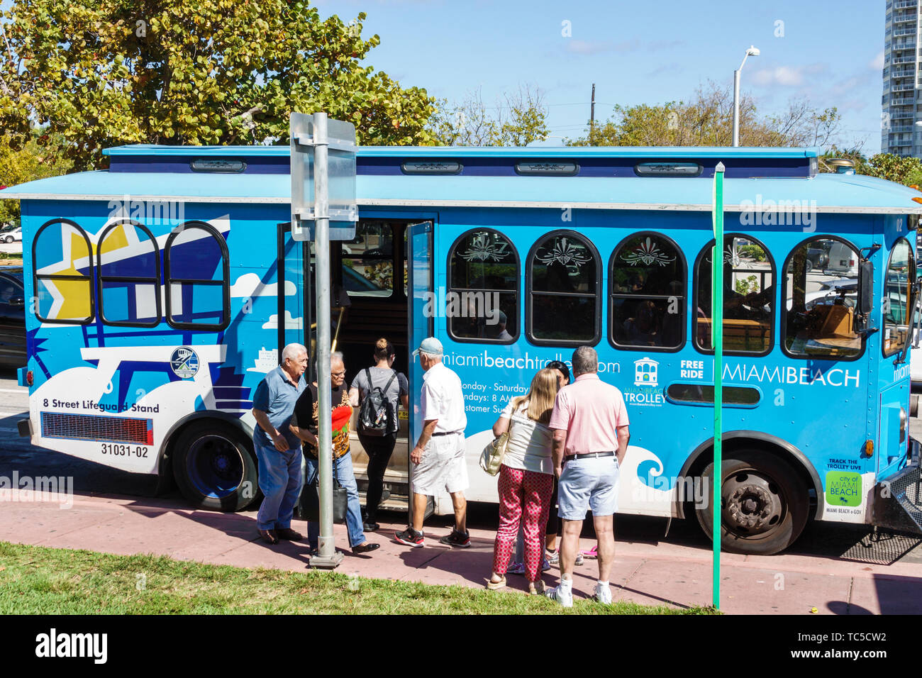 Miami Beach Trolley High Resolution Stock Photography and Images - Alamy