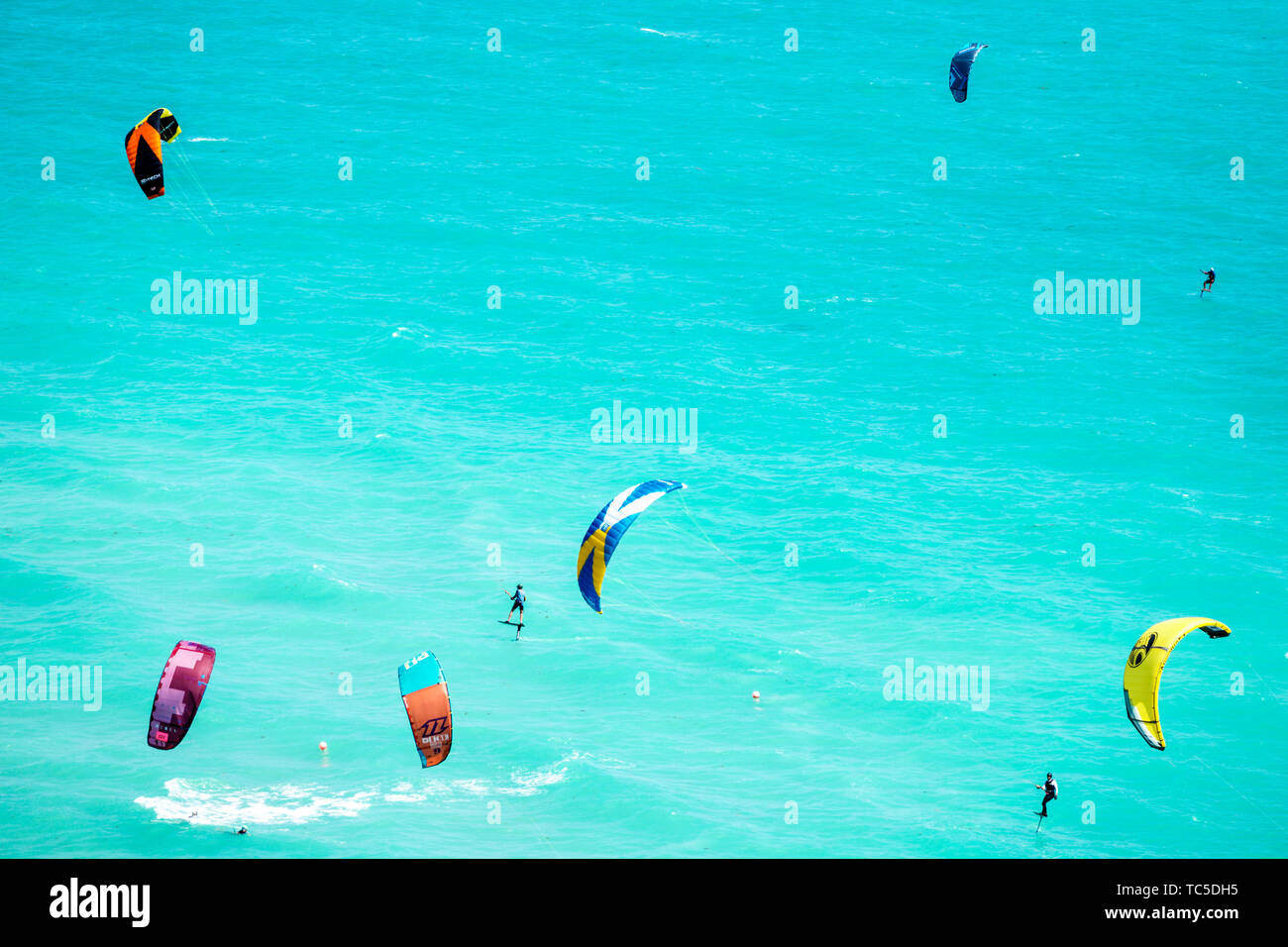 Miami Beach Florida,North Beach,Atlantic Ocean water,kiteboarding ...