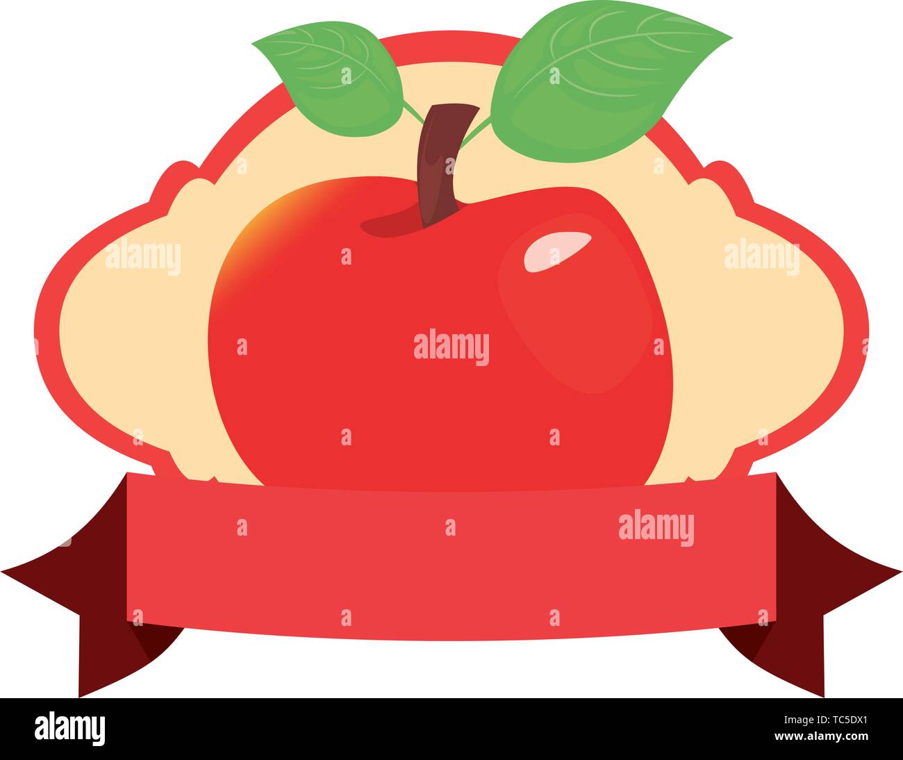 apple fresh delicious fruit nutrition vector illustration Stock Vector ...