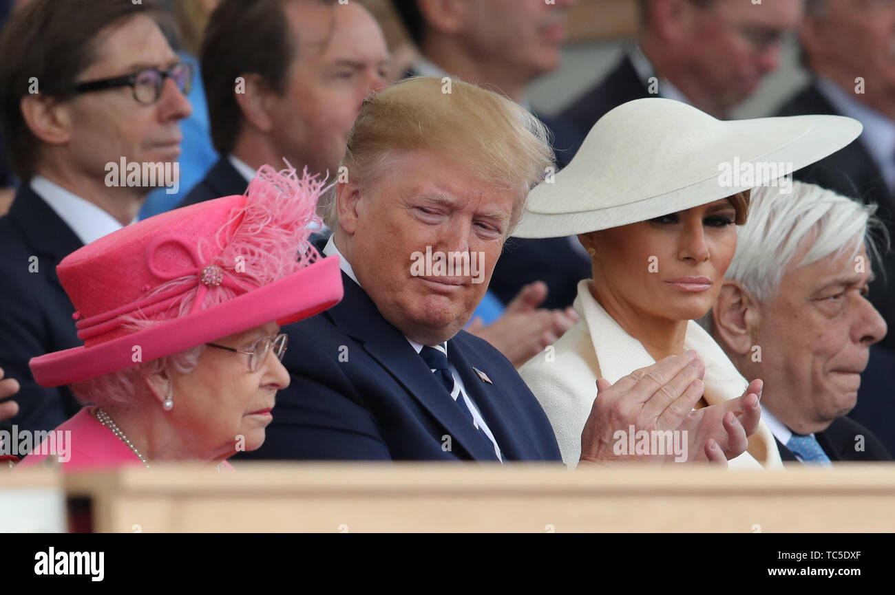 Queen Elizabeth II, US President Donald Trump and Melania Trump during ...