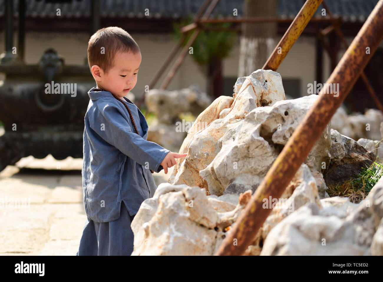 Cute little monk Stock Photo - Alamy