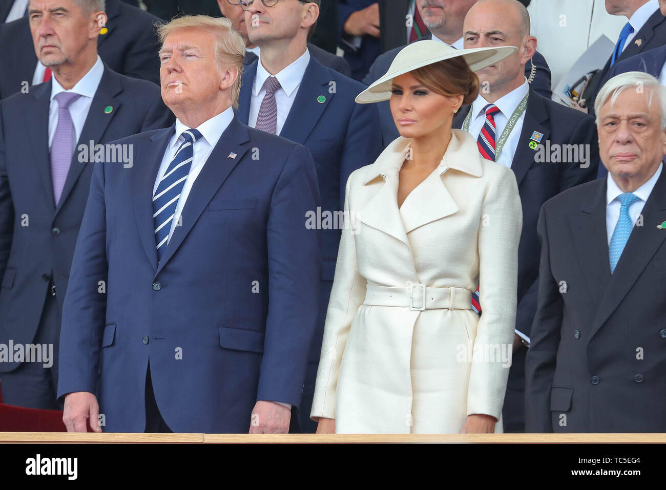 US President Donald Trump, Melania Trump and Greek President Prokopis ...
