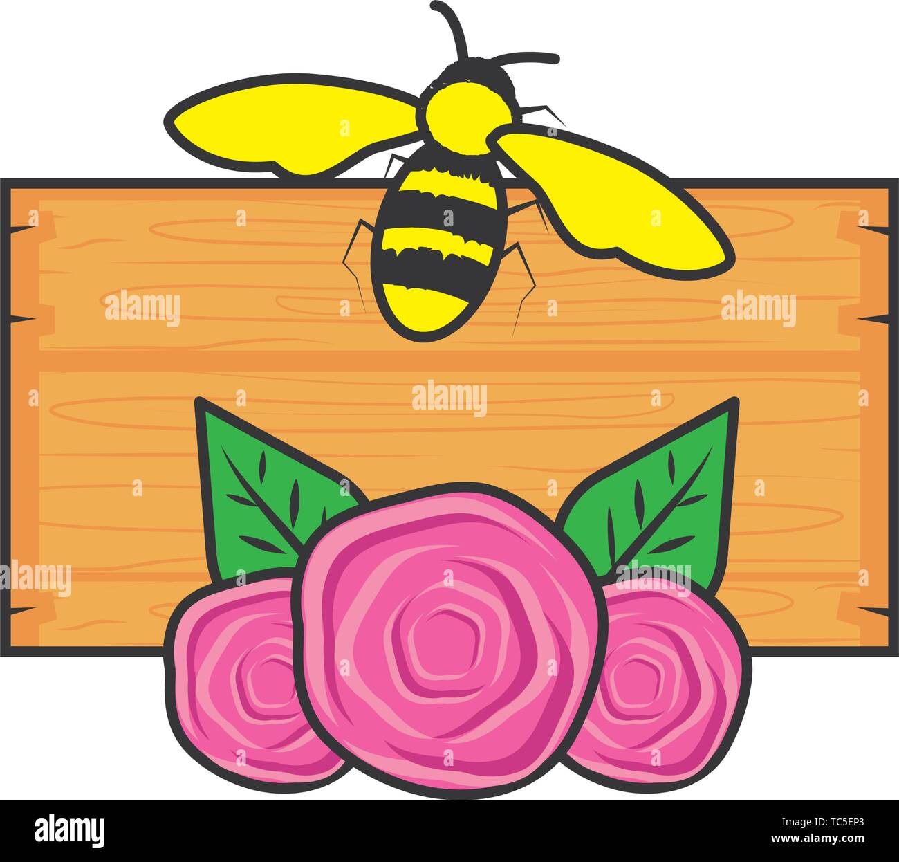 Bee roses Stock Vector Images - Alamy