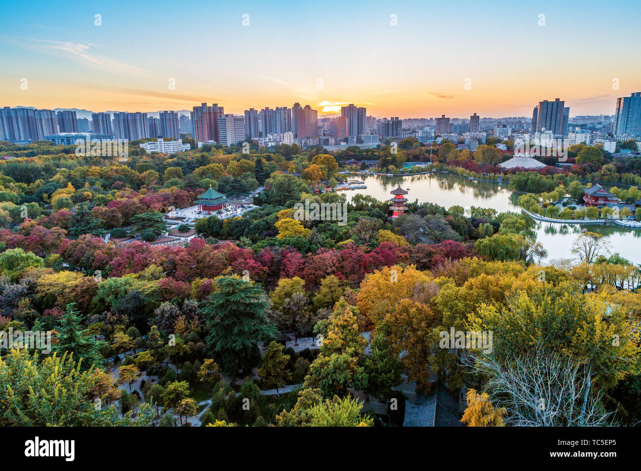 Aerial shot Xingqing Palace, Xi'an Stock Photo - Alamy
