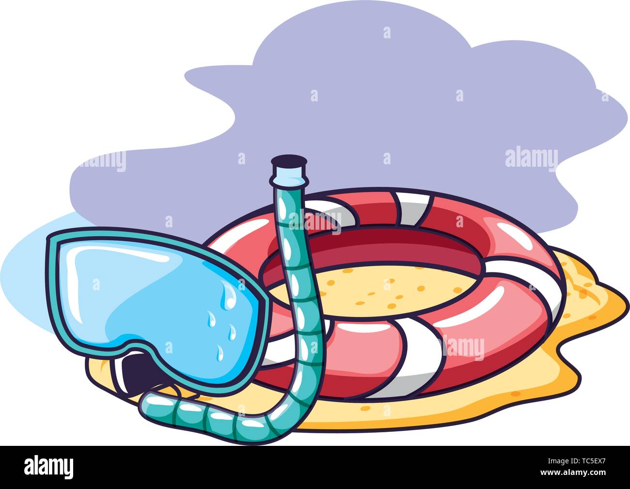 mask of equipment snorkel with float vector illustration design Stock ...