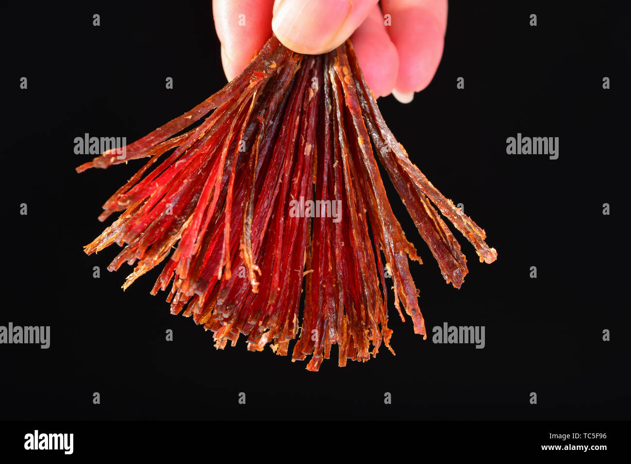 Air-dried hand-torn beef HD picture Stock Photo - Alamy