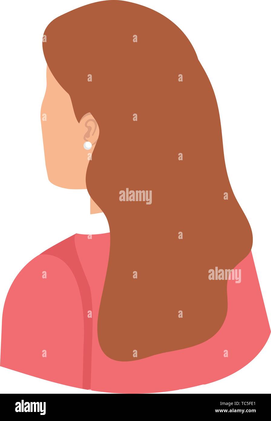 cute young woman back character Stock Vector Image & Art - Alamy