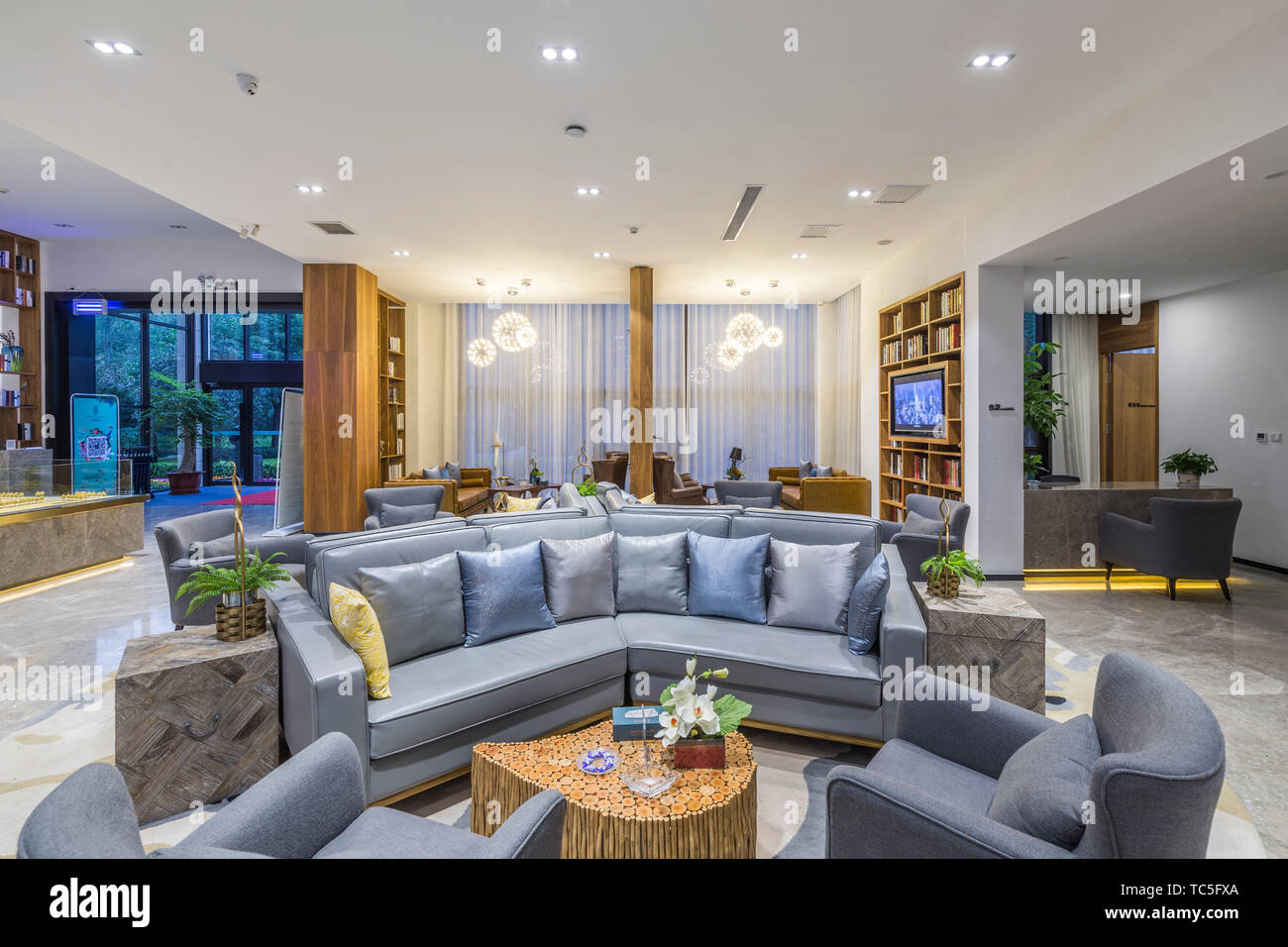 Design of interior design space of model room in modern living room ...