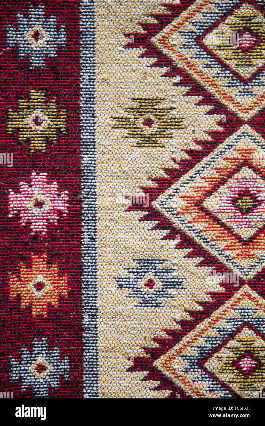 Detail of the traditional Georgian handmade carpet with typical ...