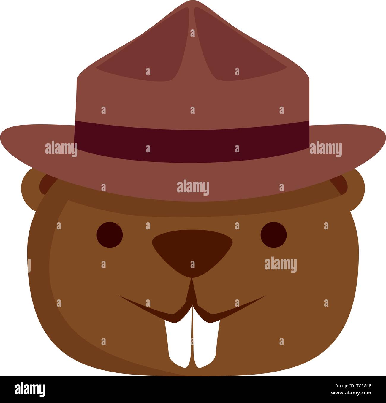 cute beaver with ranger hat mascot animal Stock Vector Image & Art - Alamy