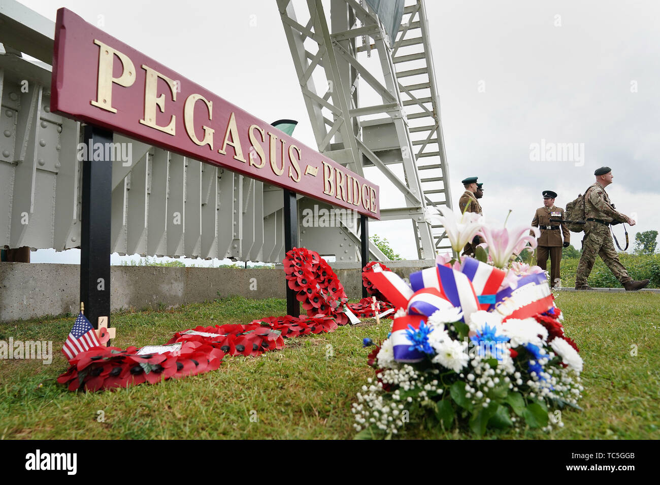 Pegasus Bridge in Normandy, France during commemorations for the 75th ...