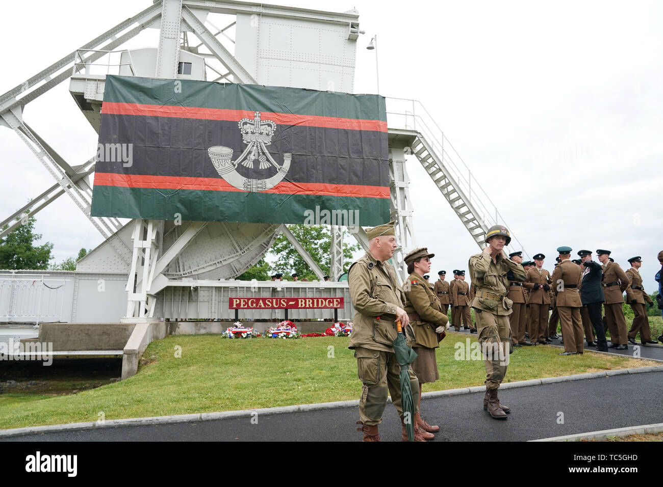Pegasus Bridge in Normandy, France during commemorations for the 75th ...