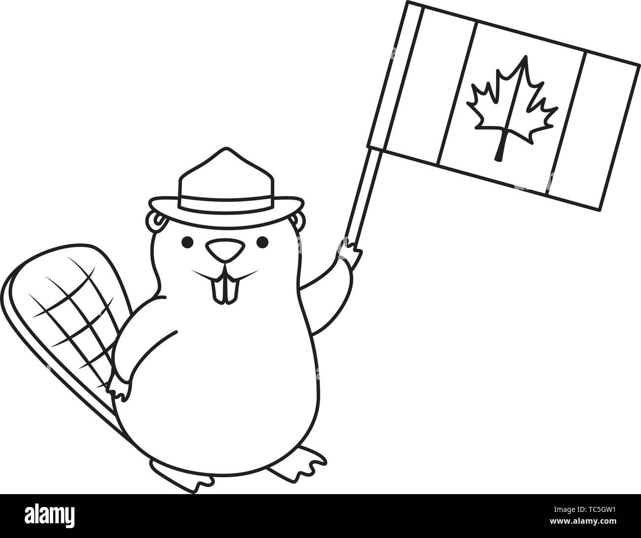 Canada day beaver celebration Black and White Stock Photos & Images - Alamy