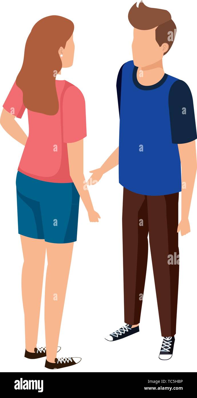 young couple talking avatars characters Stock Vector Image & Art - Alamy