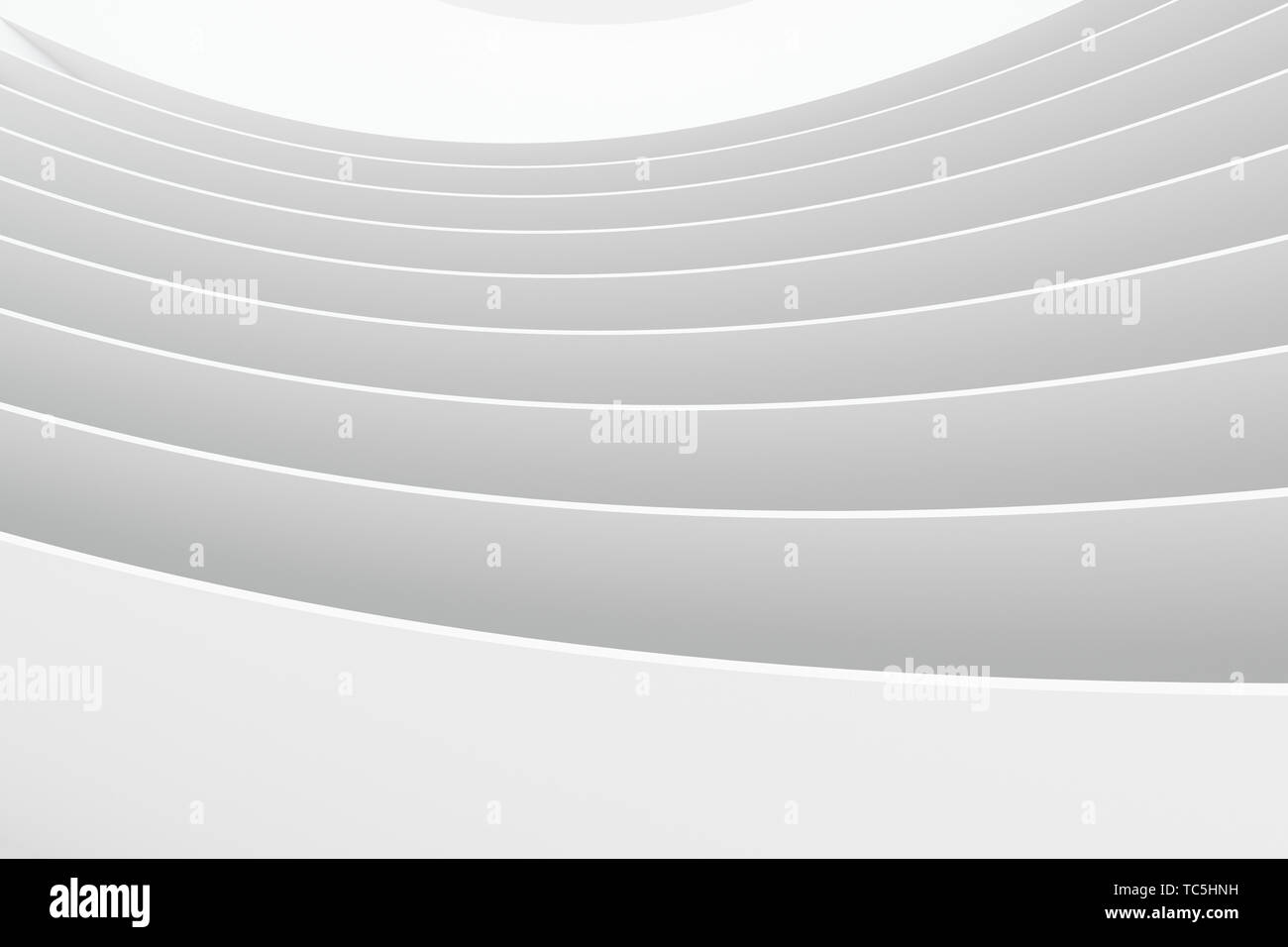 Three dimensional rendering, white gradient curved background Stock ...