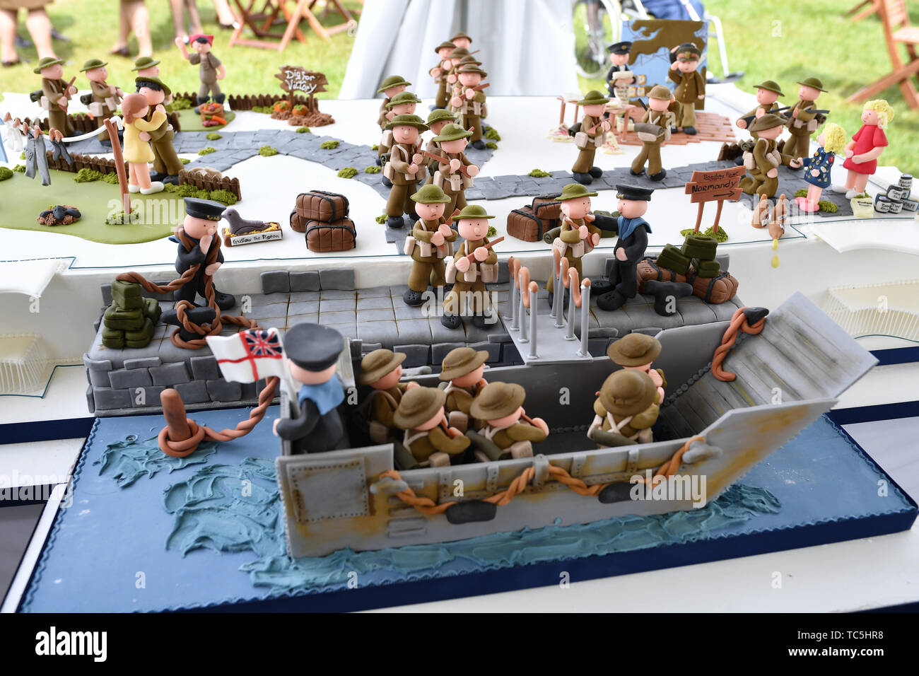A D-Day themed cake during commemorations for the 75th Anniversary of ...