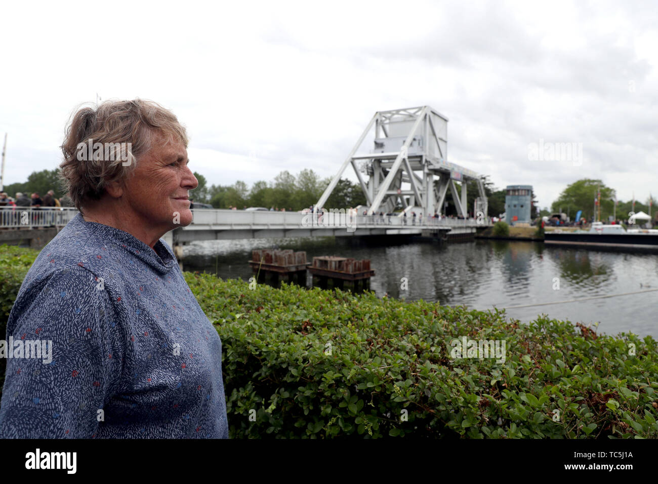 Margaret Brotheridge next to Pegasus Bridge, during commemorations for ...