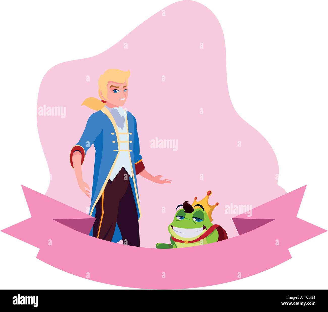 prince charming and toad of tales characters vector illustration design ...