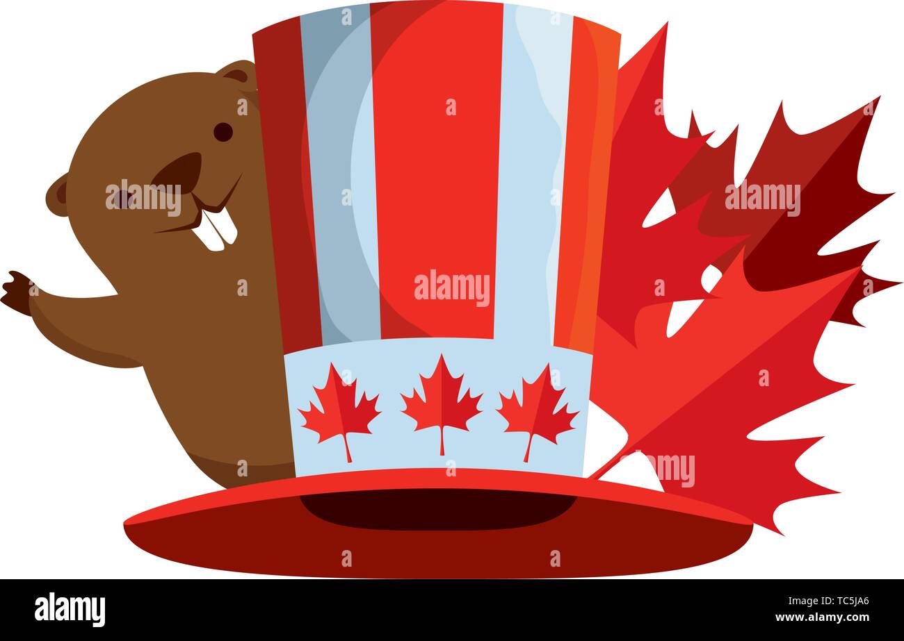 canadian tophat with leaf maple and beaver Stock Vector Image & Art - Alamy