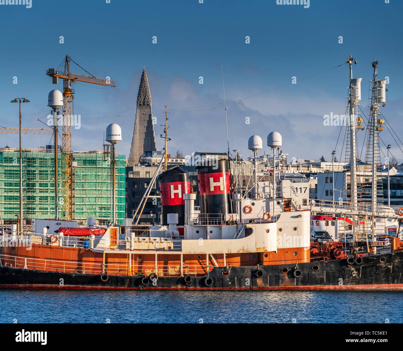 Reykjavik Harbor and Construction, Reykjavik, Iceland Stock Photo - Alamy