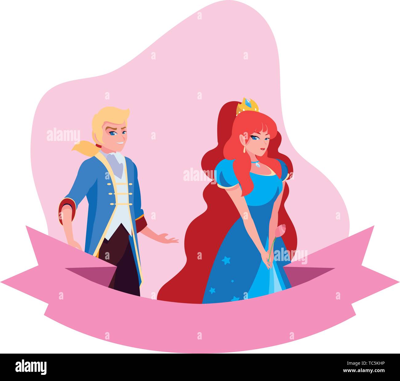 prince charming and princess of tales characters vector illustration design Stock Vector Image ...