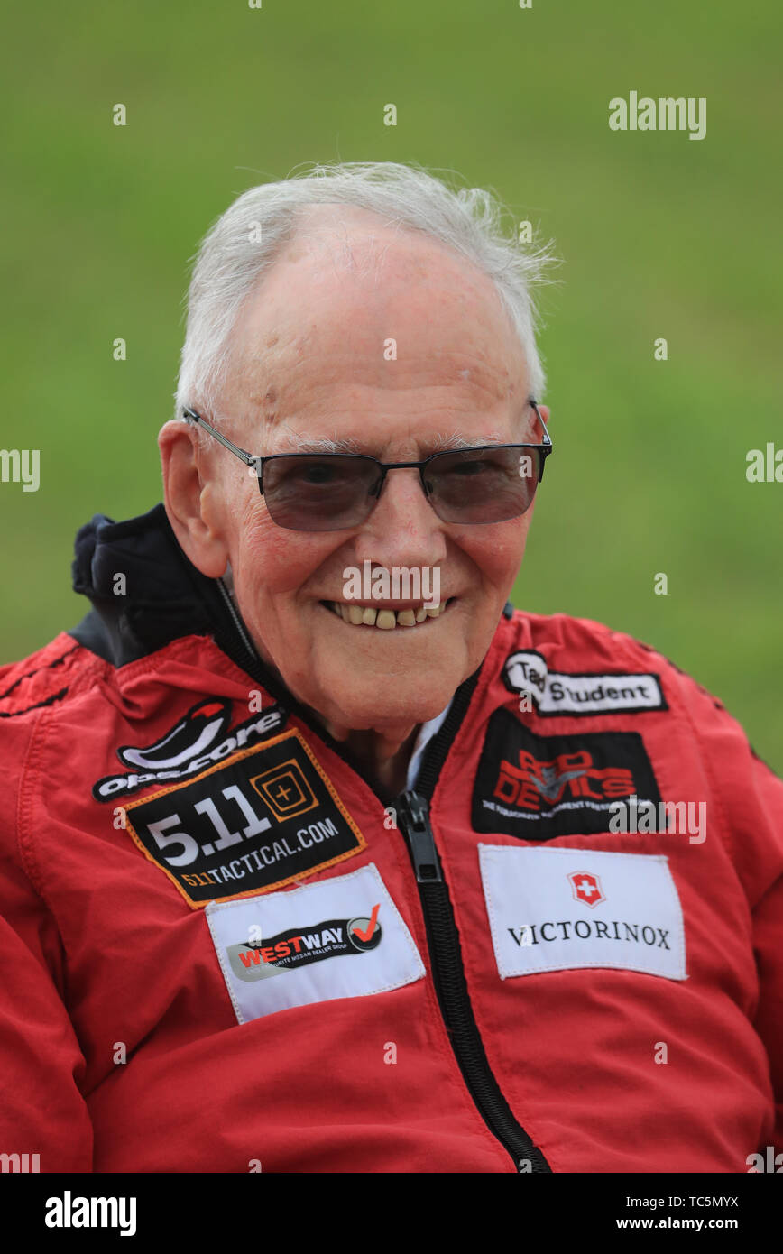 Veteran Harry Read after taking part in a Commemorative Parachute ...