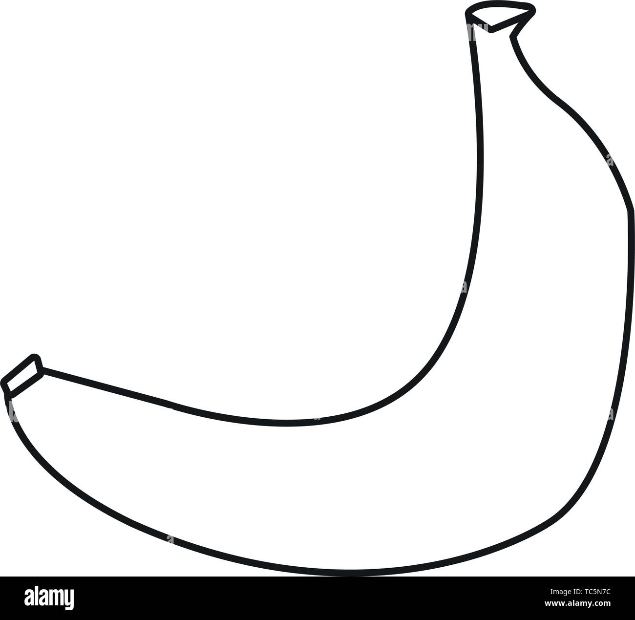 banana outline sketch on white background vector illustration Stock ...