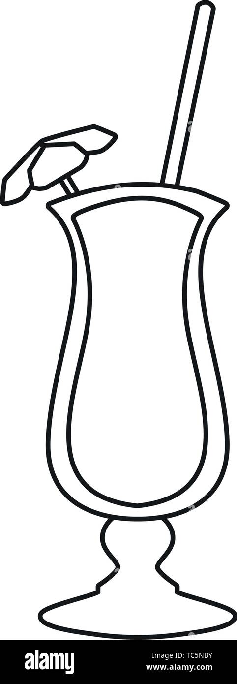 cocktail outline sketch on white background vector illustration Stock ...