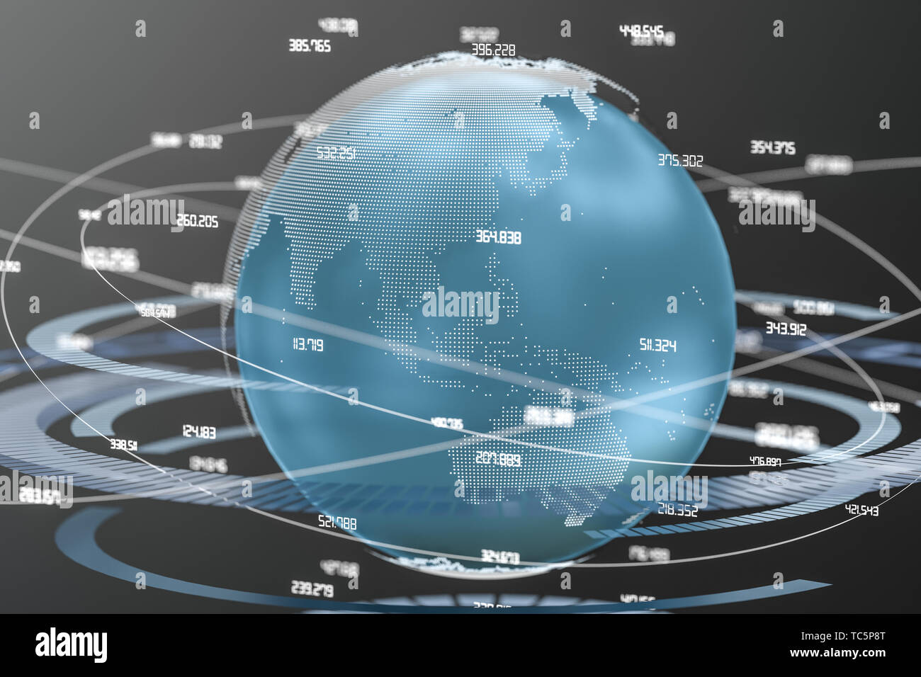 Three-dimensional rendering, Big Data Earth with sci-fi elements Stock ...