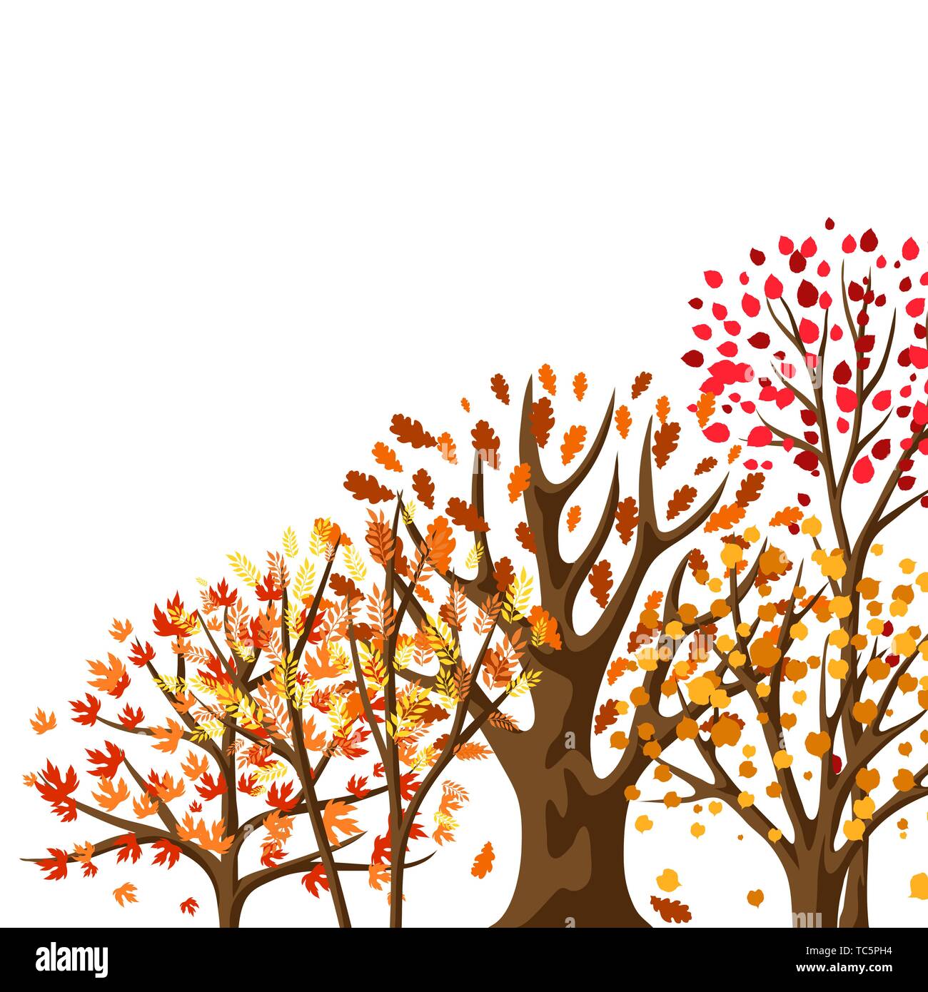 Autumn background with stylized trees Stock Vector Image & Art - Alamy