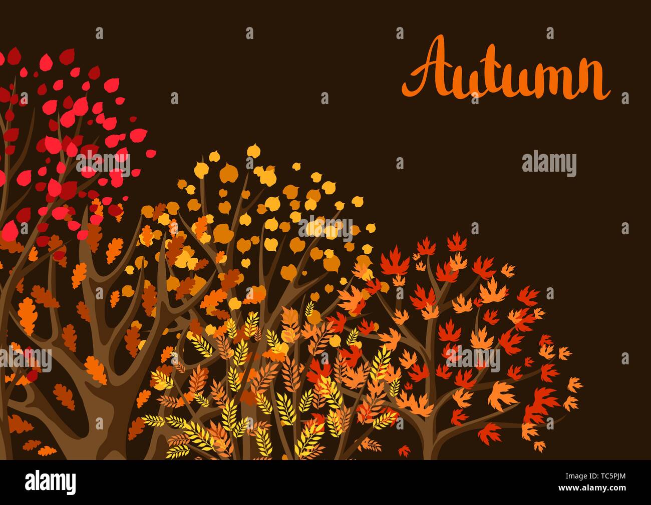 Autumn background with stylized trees Stock Vector Image & Art - Alamy