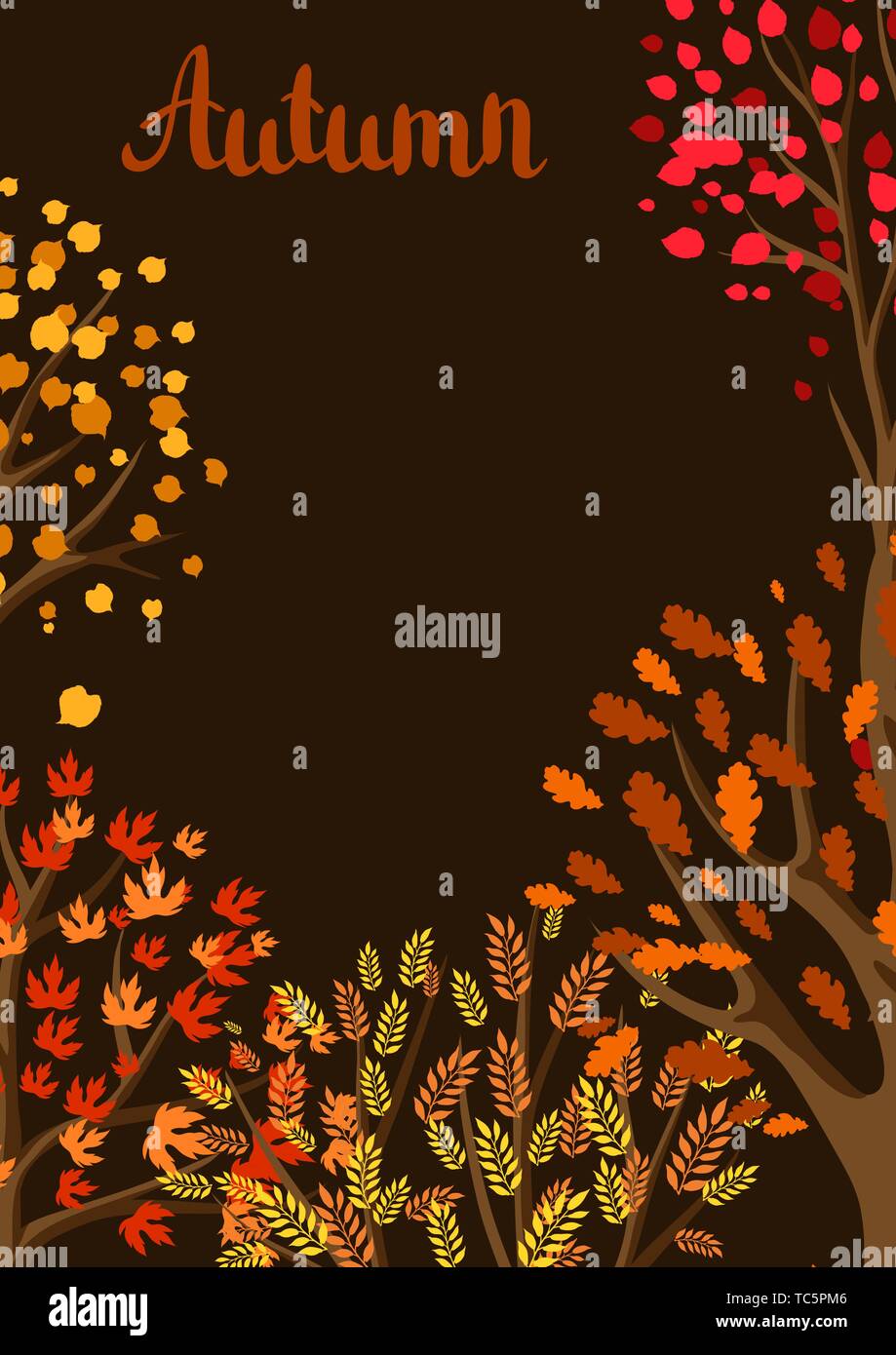 Autumn background with stylized trees Stock Vector Image & Art - Alamy