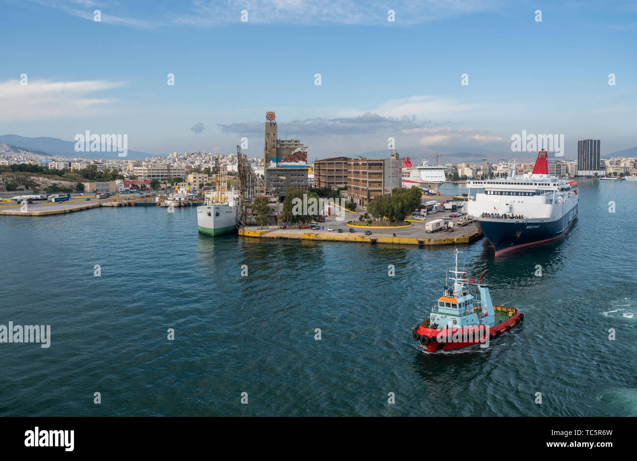 Departing from the port of Piraeus near Athens Stock Photo - Alamy