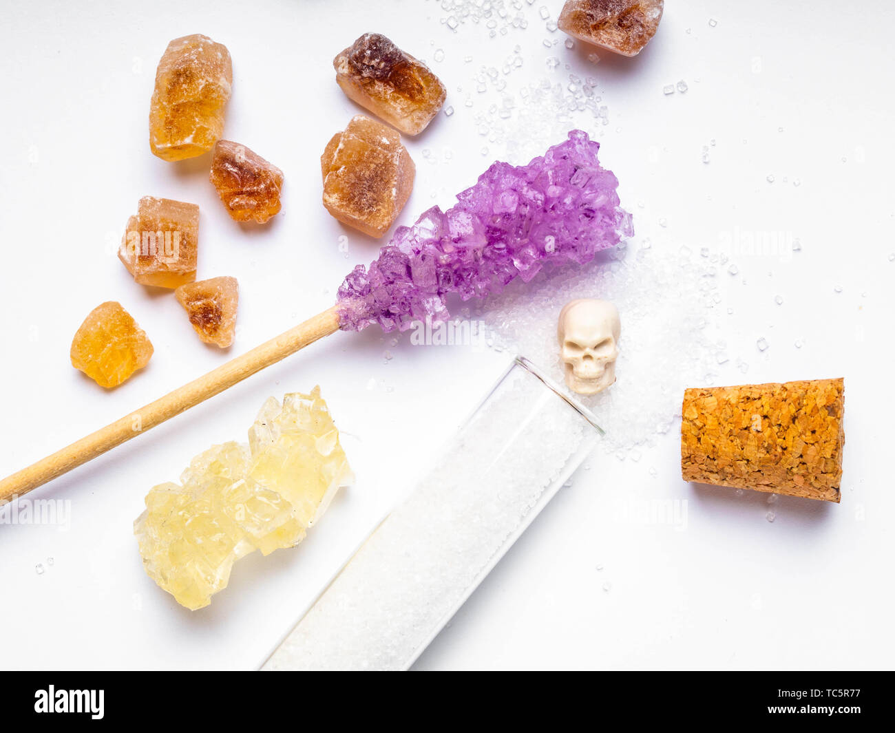 Death symbol with skull shape on white background, Concept Sugar leads ...