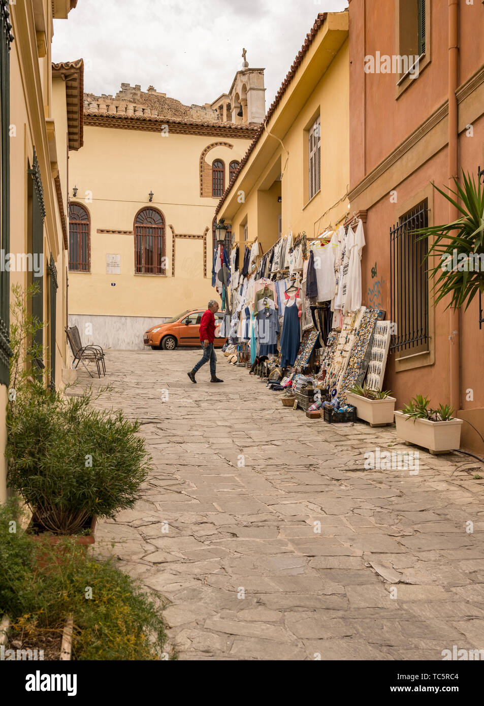 Ancient residential district of Plaka in Athens Greece Stock Photo - Alamy