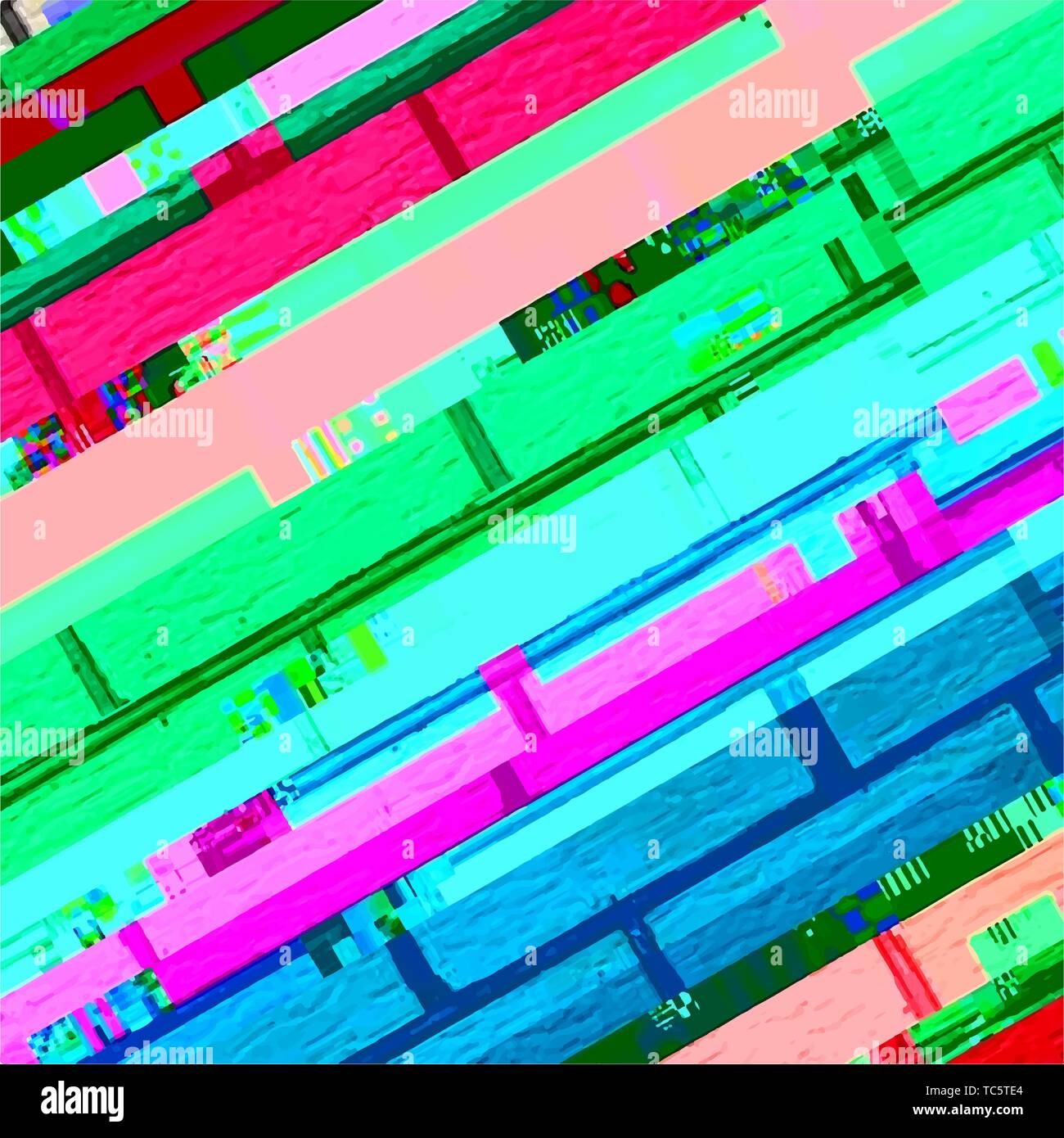 Glitch color lines video Stock Vector Images - Alamy