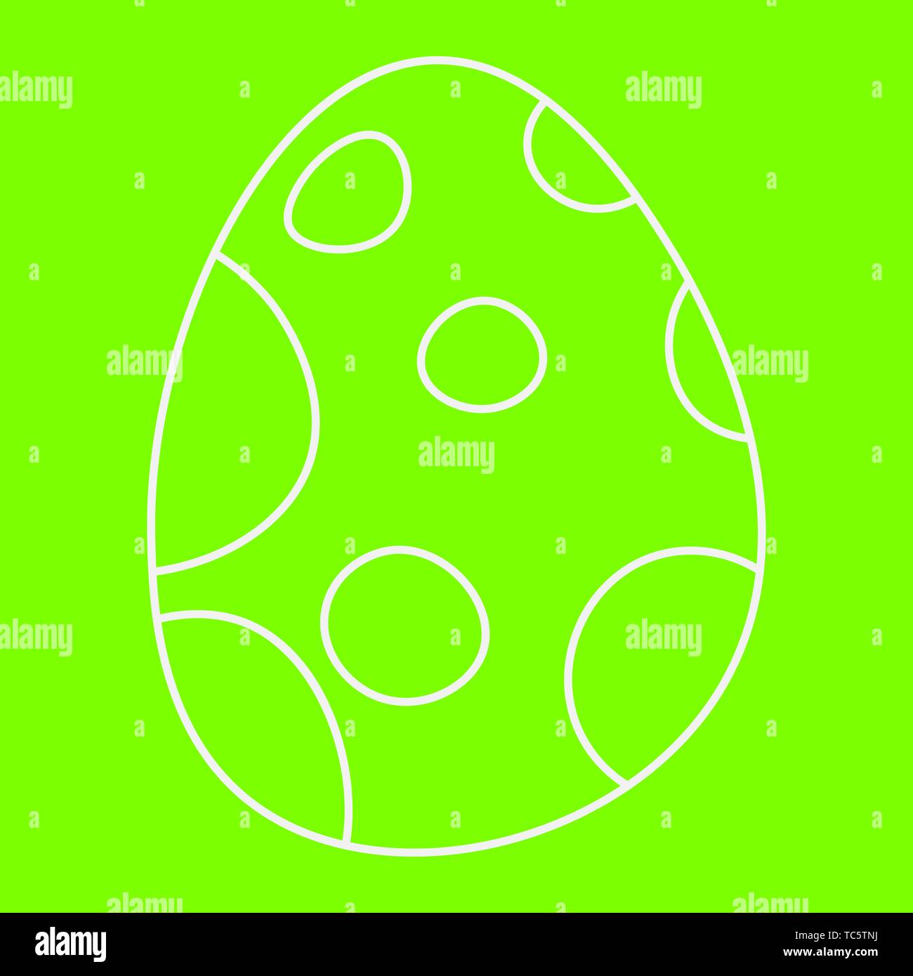 Contour of dinosaurus egg. Isolated on green background. Vector ...