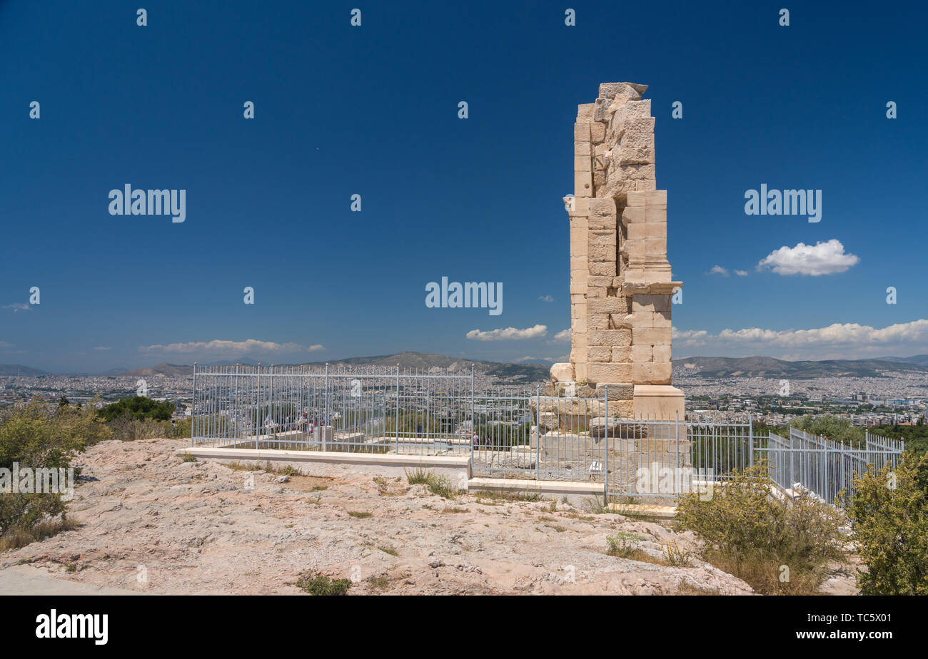 Monument of Filopappos on the summit of Filopappou Hill Stock Photo - Alamy
