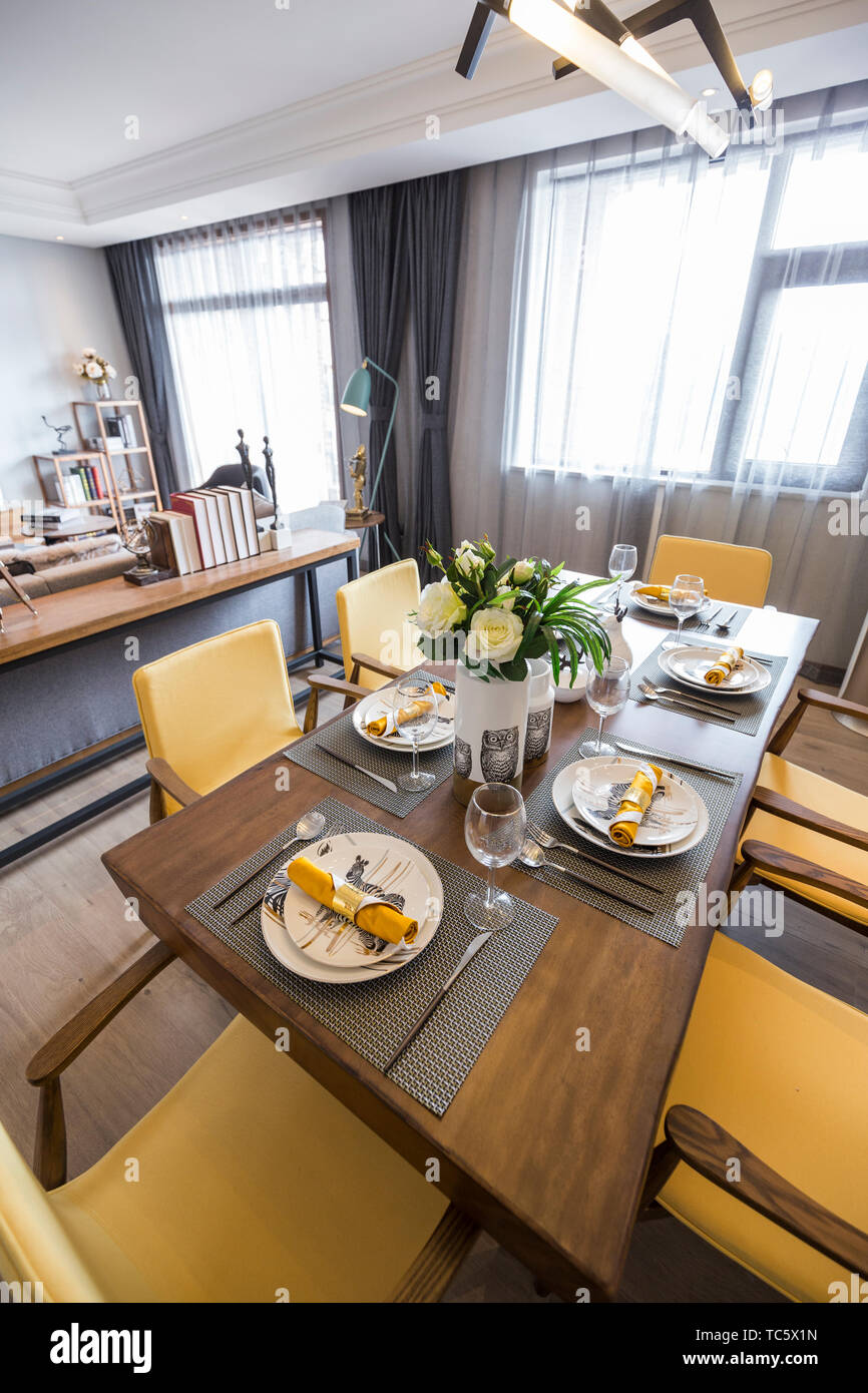 Design of Internal Space of Model Room of Modern Home Restaurant Stock ...