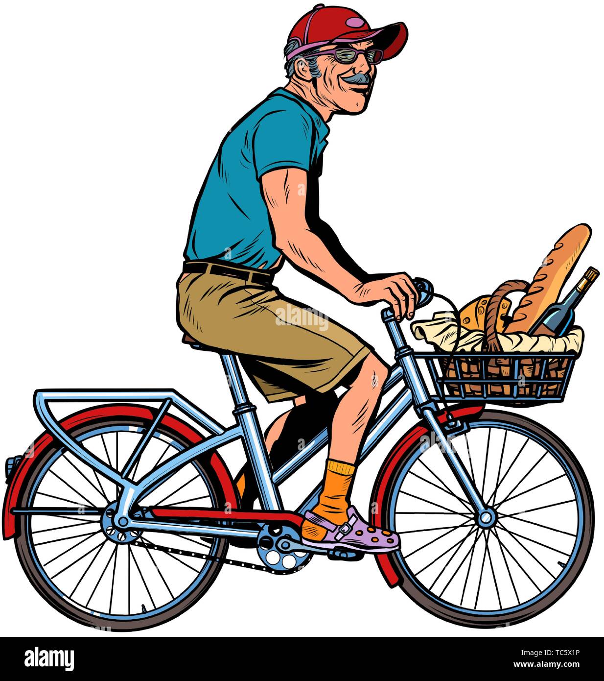 Old biker cartoon hi-res stock photography and images - Alamy